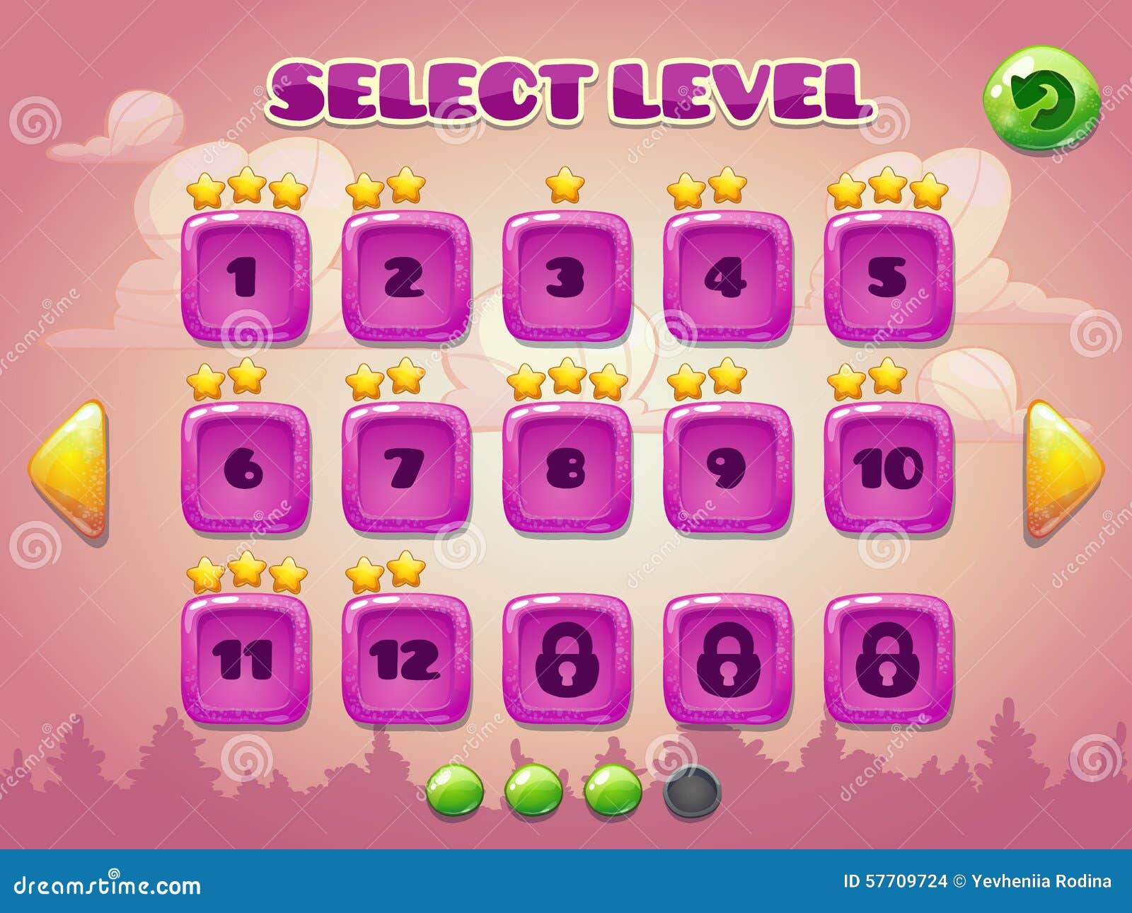 Level selection screen stock illustration. Illustration of collection ...
