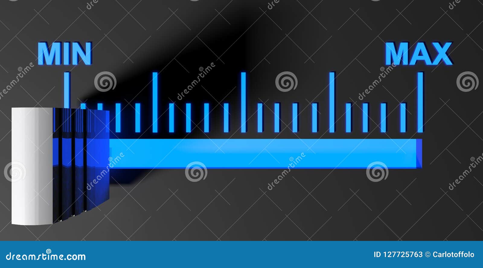 Level Selector on a Black Control Panel - 3D Rendering Stock ...