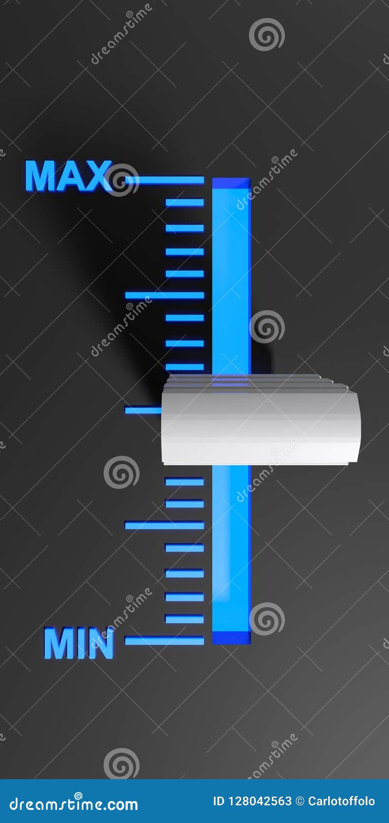 Level Selector on a Black Control Panel - 3D Rendering Stock ...