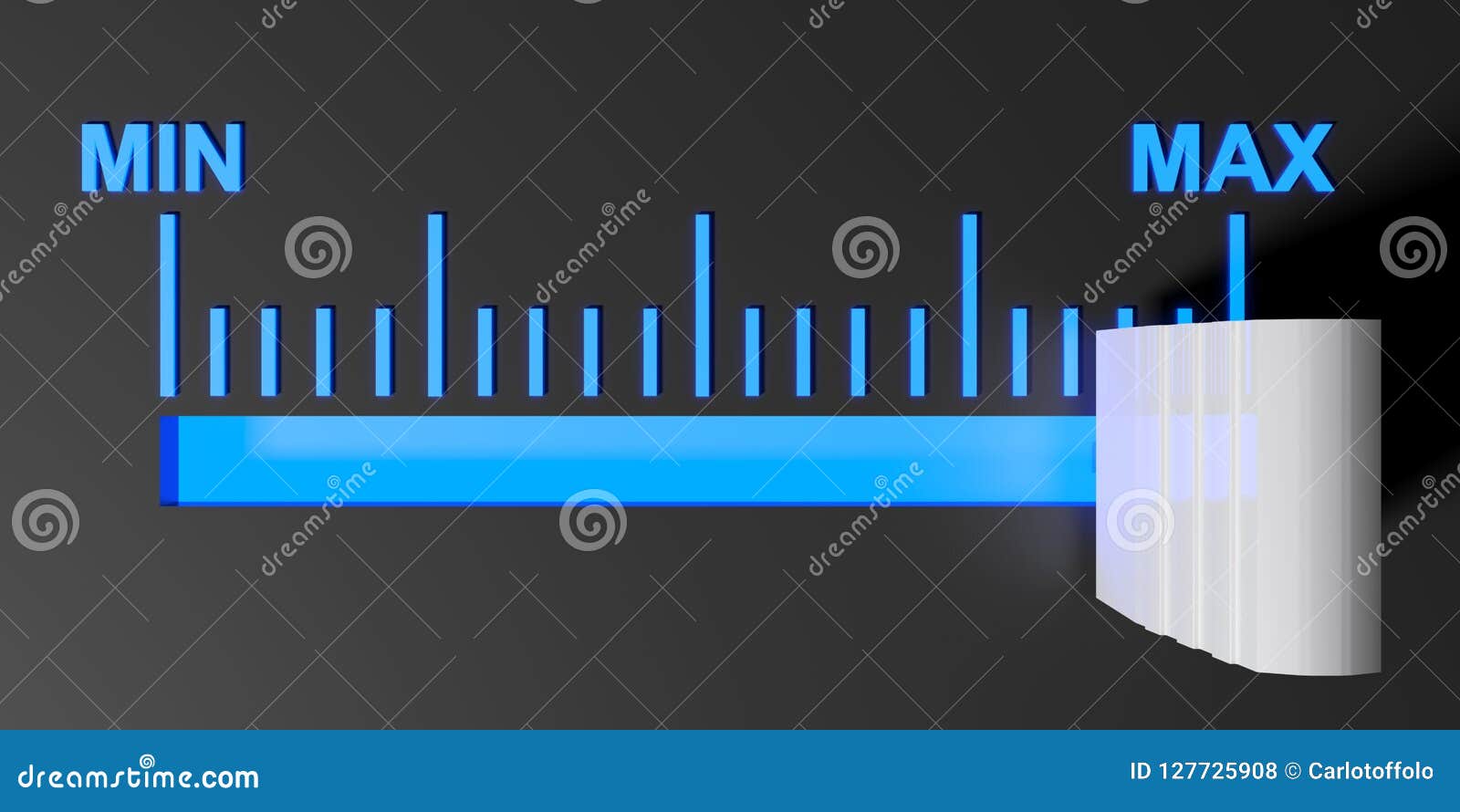 Level Selector on a Black Control Panel - 3D Rendering Stock ...