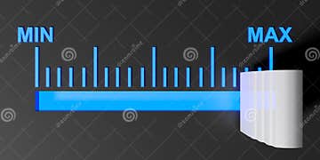 Level Selector on a Black Control Panel - 3D Rendering Stock ...
