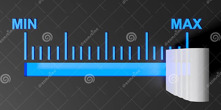 Level Selector on a Black Control Panel - 3D Rendering Stock ...