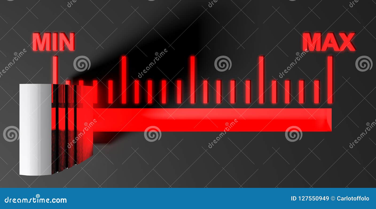 Level Selector on a Black Control Panel - 3D Rendering Stock ...