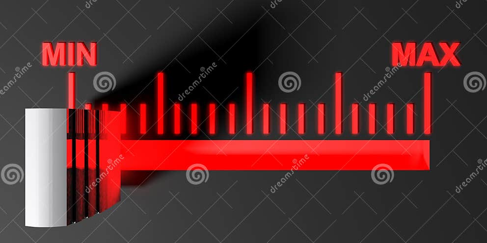 Level Selector on a Black Control Panel - 3D Rendering Stock ...