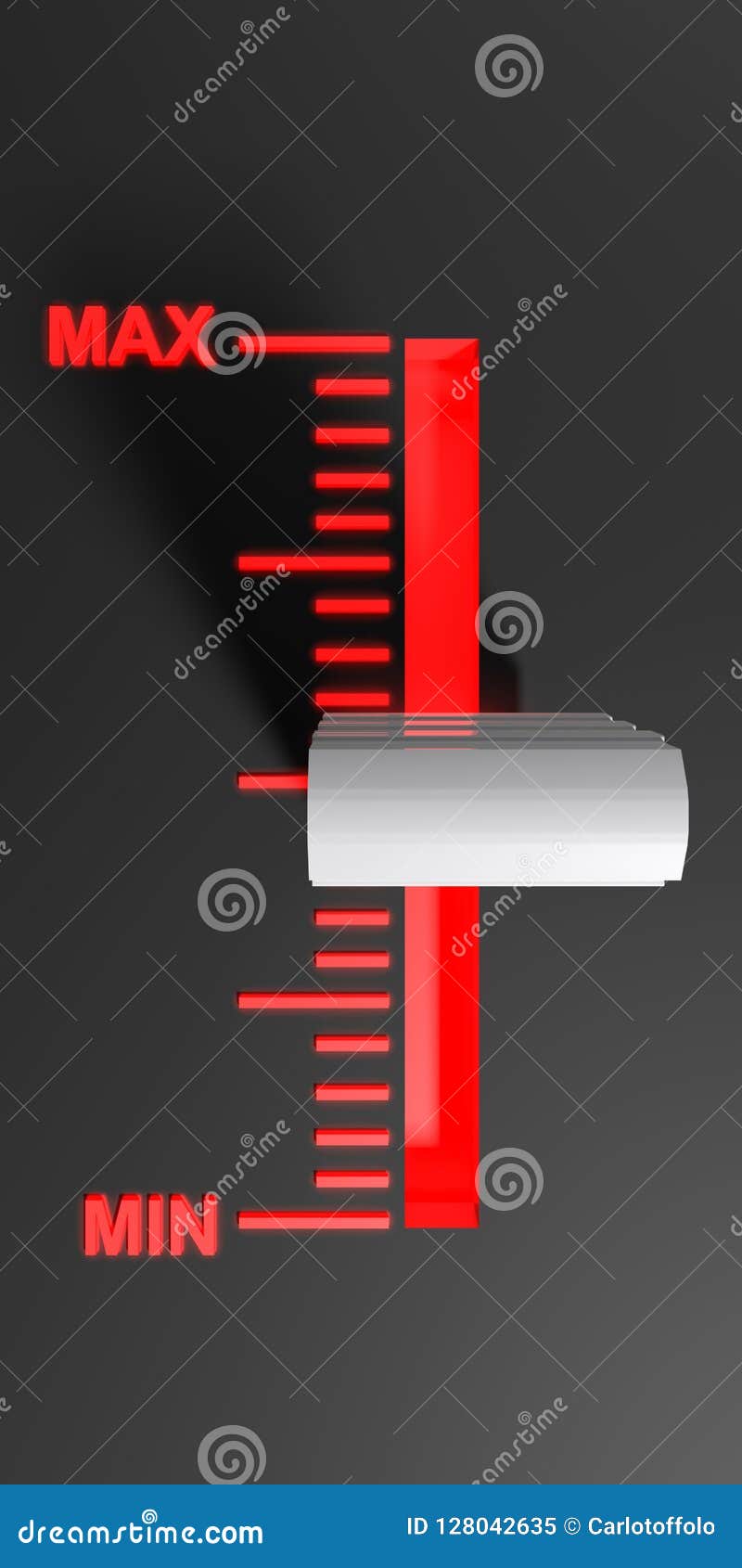 Level Selector on a Black Control Panel - 3D Rendering Stock ...