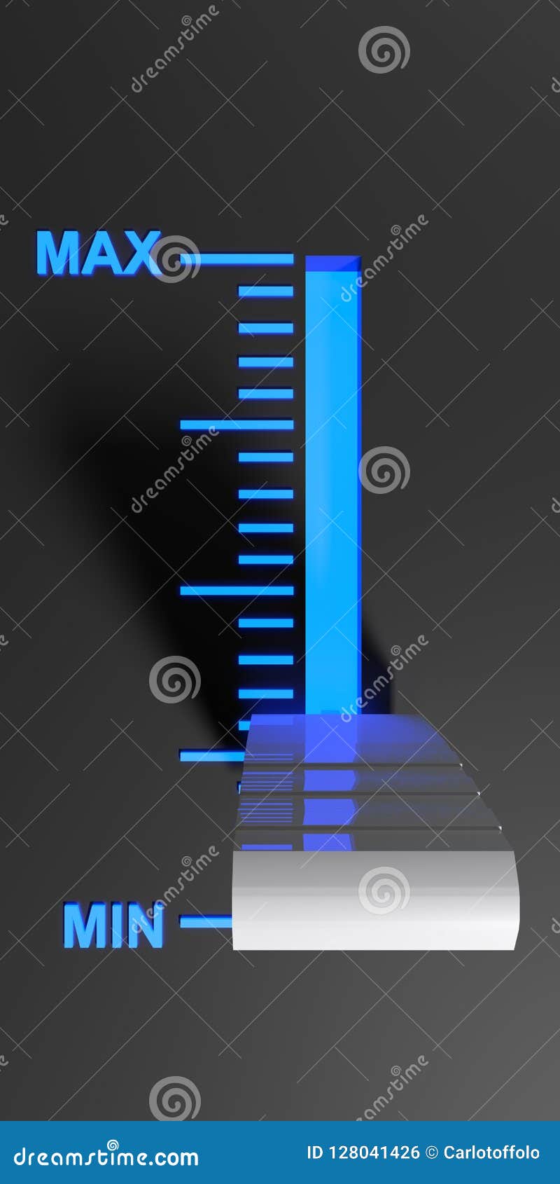 Level Selector on a Black Control Panel - 3D Rendering Stock ...