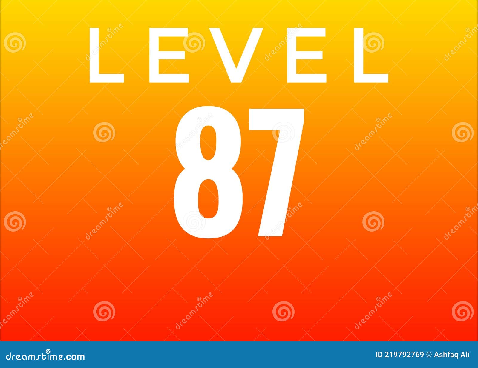 Level 87 Sign Isolated on Gradient Color Background, Text Design ...