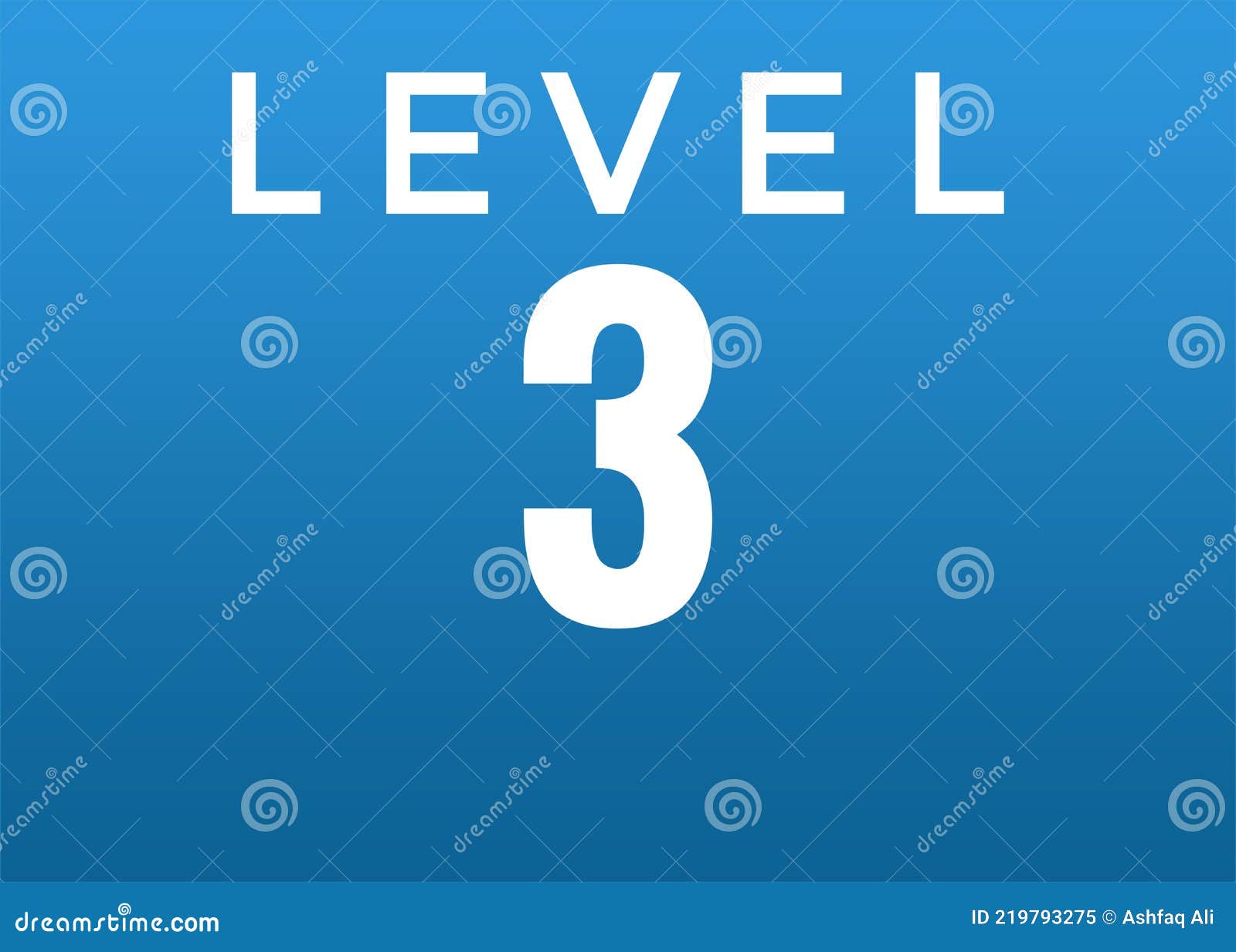 Level 3 Sign Isolated on Blue Color Background, Text Design ...