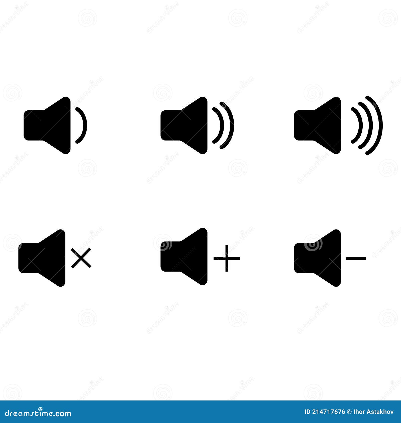 Level Sound Set Icon. Volume Level Set Stock Vector - Illustration of ...