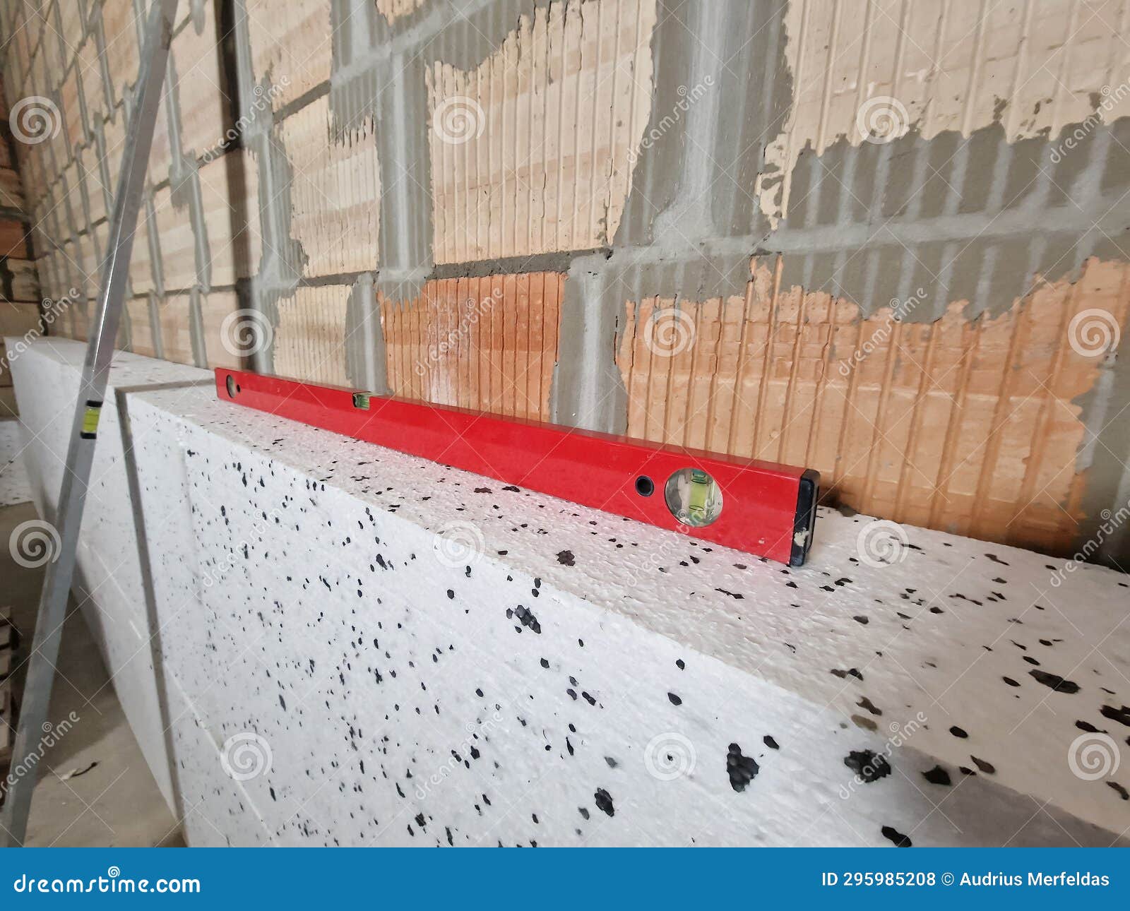 Level Tool for Construction in Progress Stock Photo - Image of estate ...