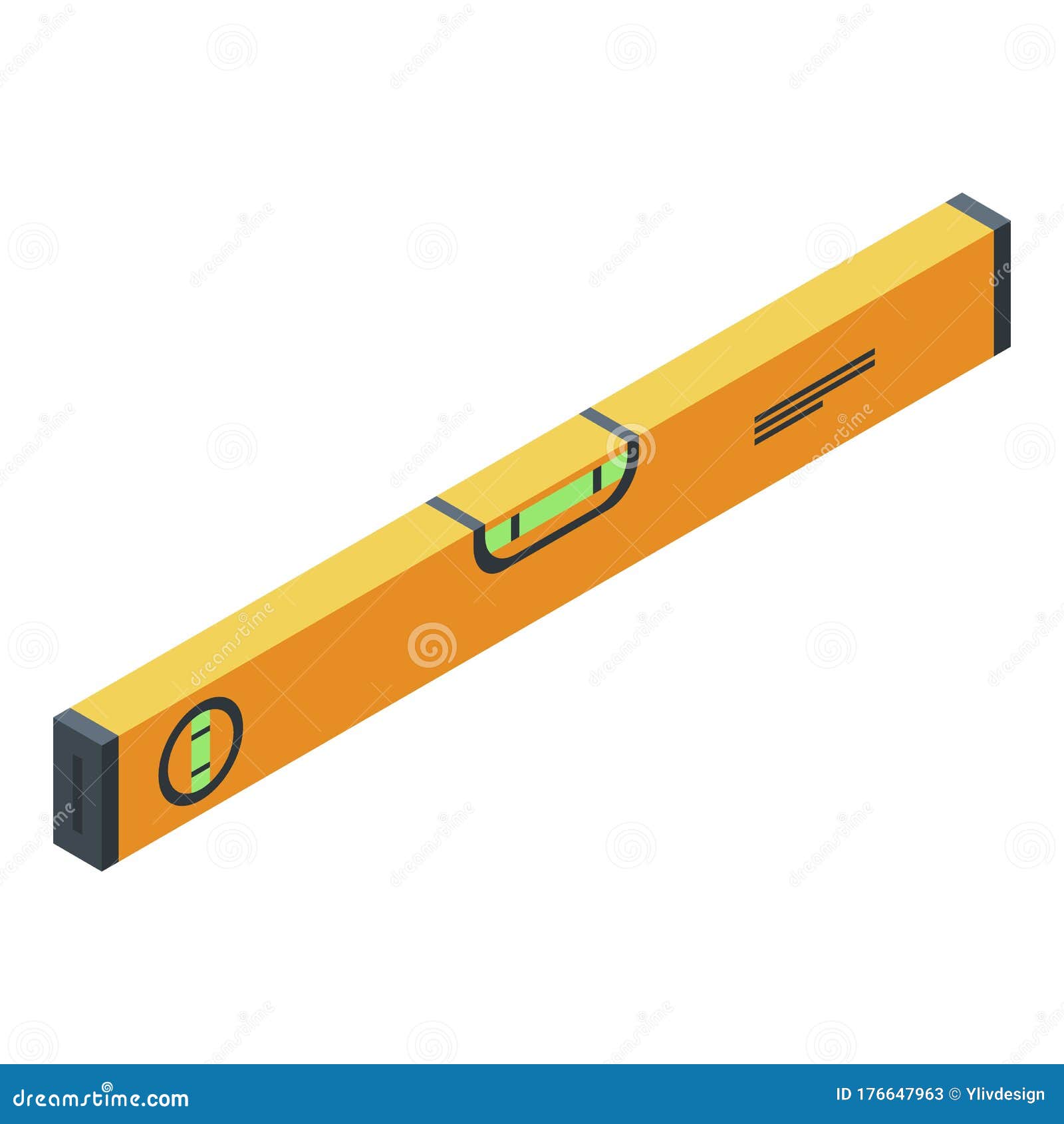 Level Tool Icon, Isometric Style Stock Vector - Illustration of orange ...