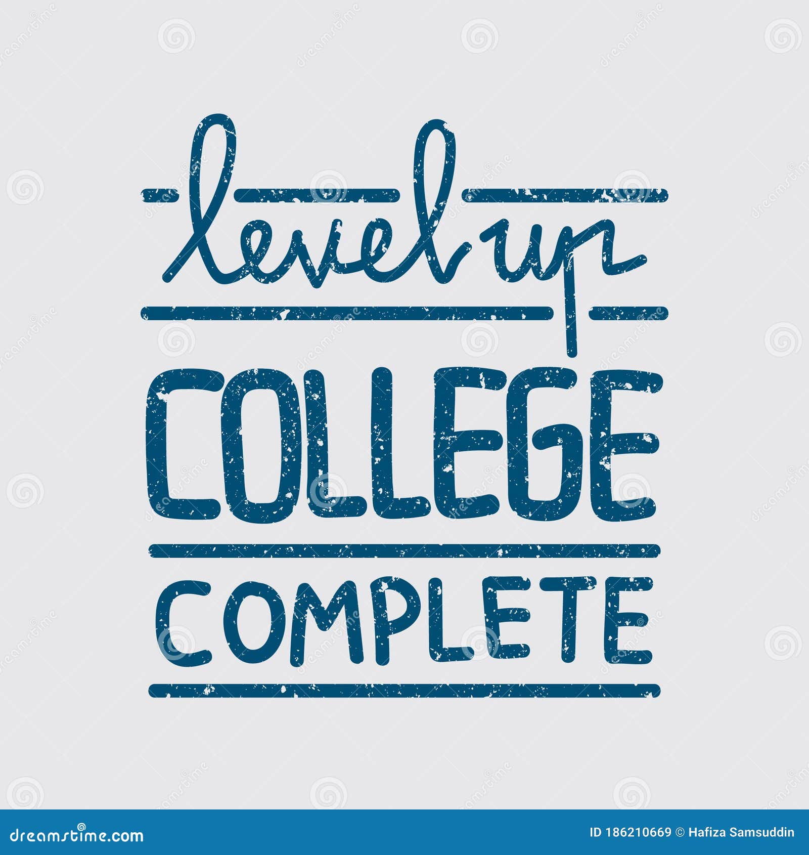 Level Up College Complete Poster. Vector Illustration Decorative Design ...