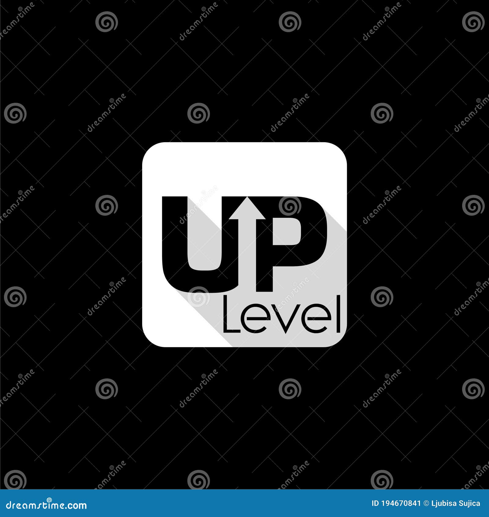 Level Up Icon Isolated on Dark Background Stock Vector - Illustration ...