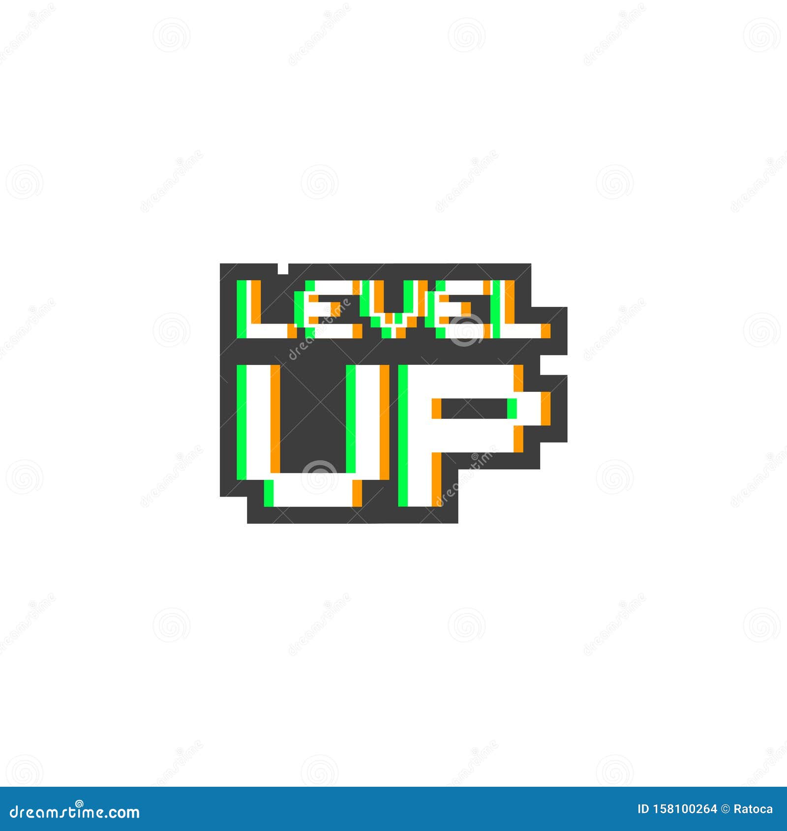 Level up message stock vector. Illustration of shape - 158100264