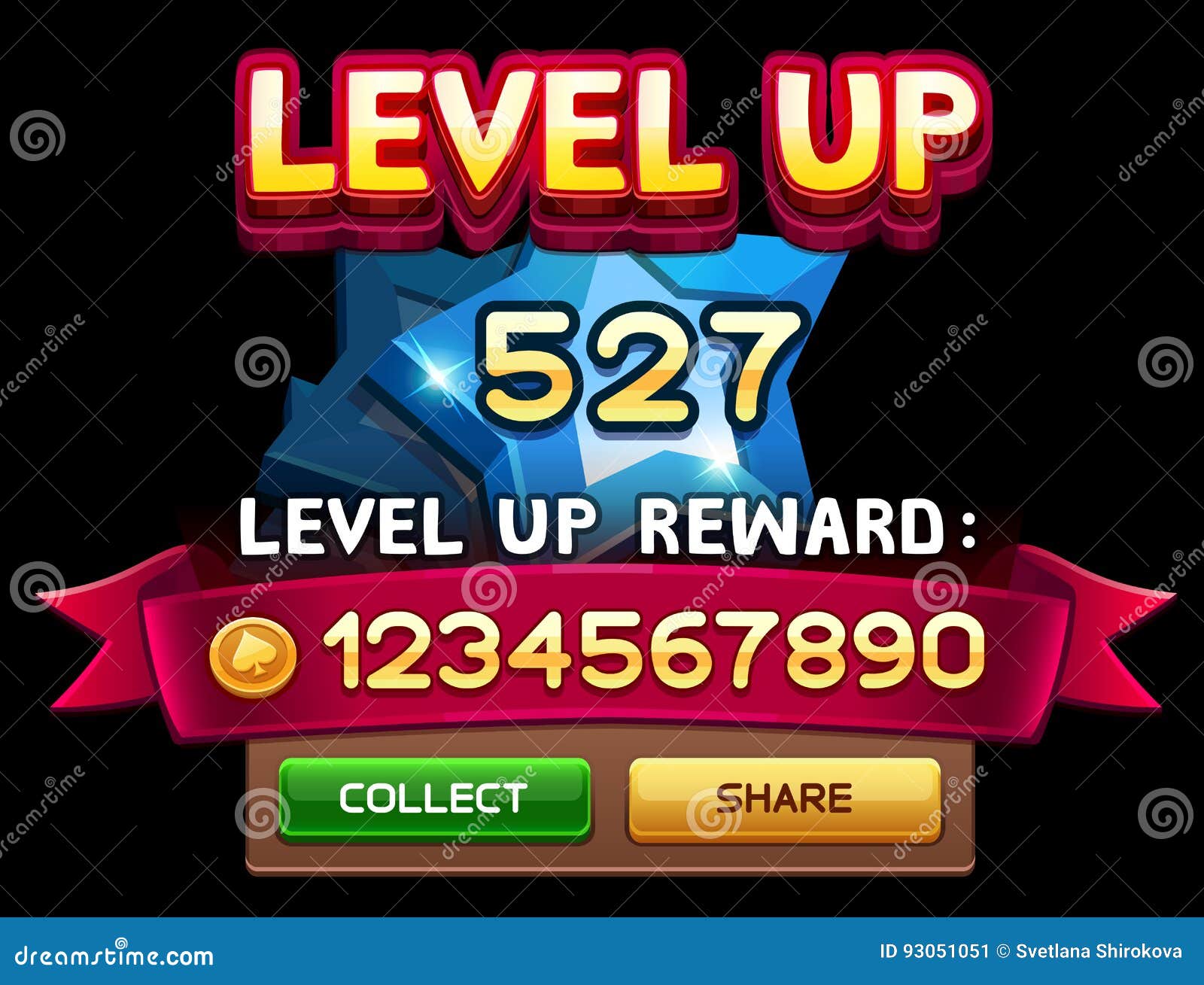 Level Up Screen for Slot Game Stock Vector - Illustration of business ...