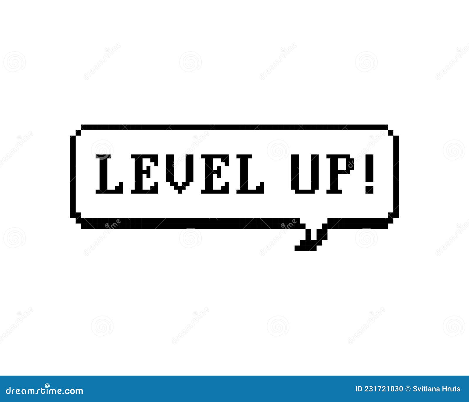 Level UP in Speech Bubble. Pixel Design. Vector Illustration. Stock ...