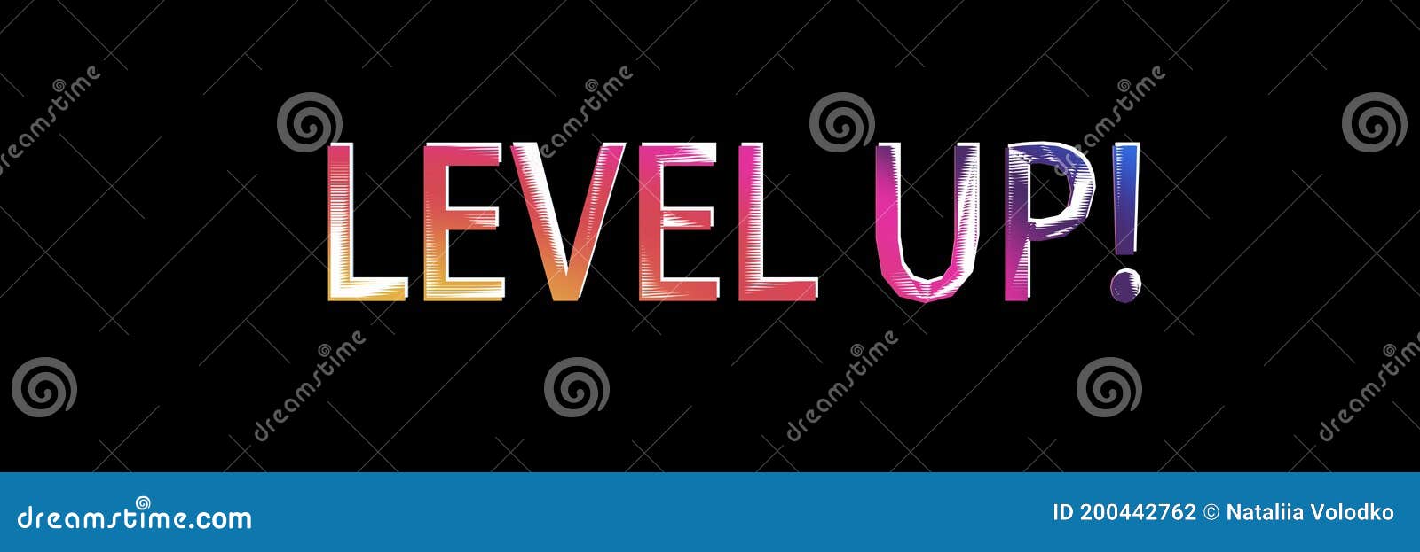 Level Up Text on Black Background Stock Illustration - Illustration of ...