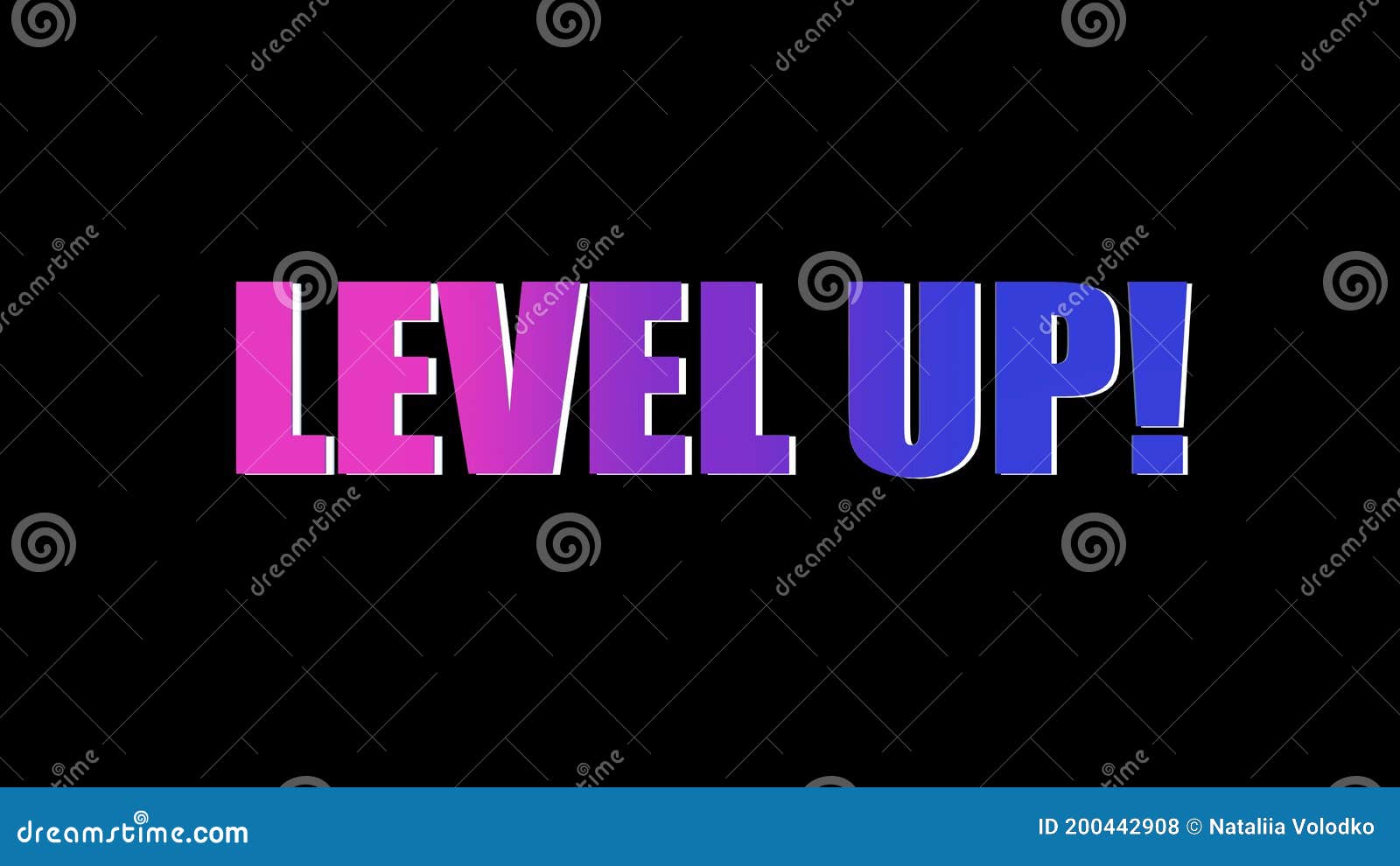 Level Up Text on Black Background Stock Illustration - Illustration of ...
