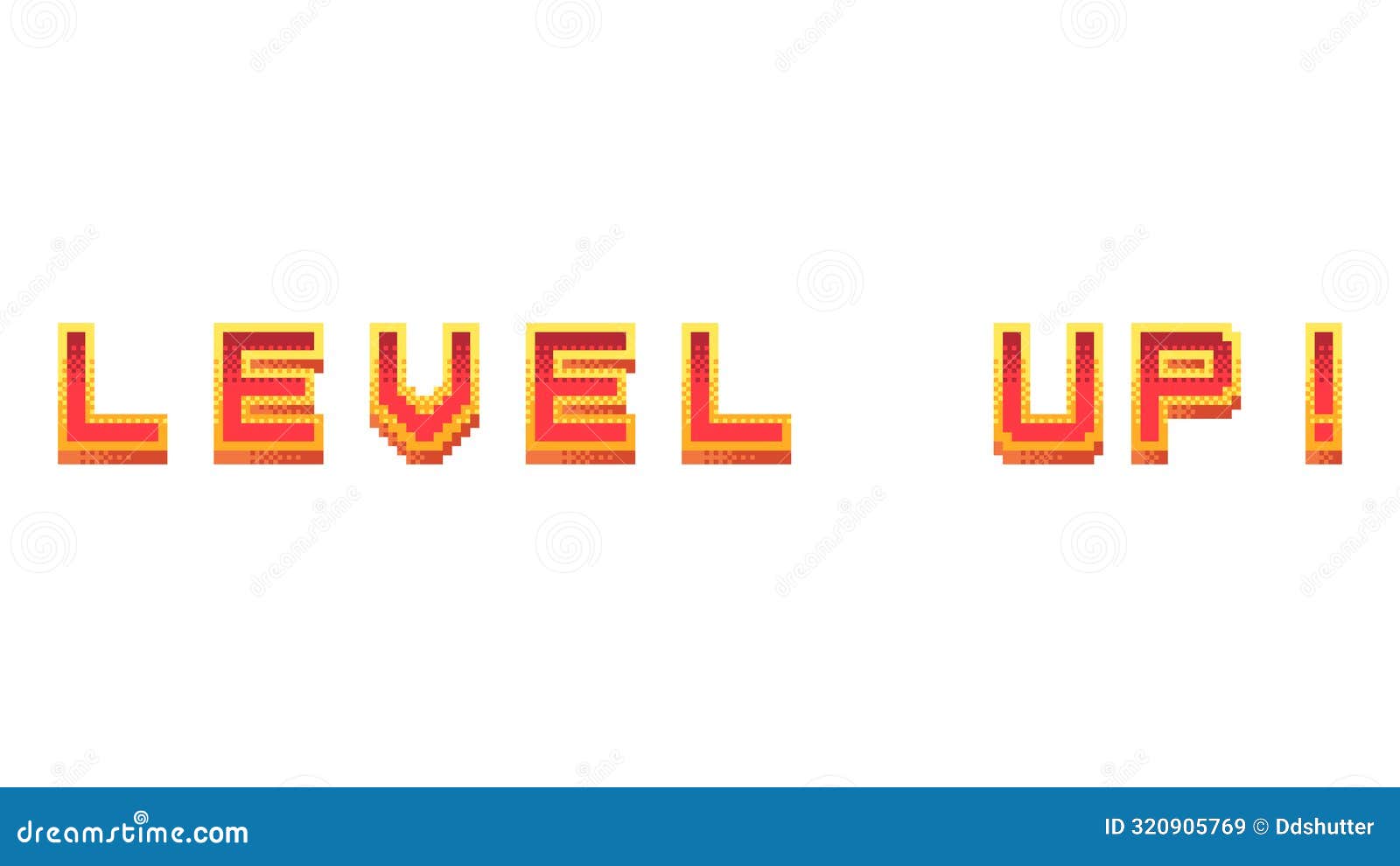 Level Up Text in Pixel Art Style. Stock Vector - Illustration of ...