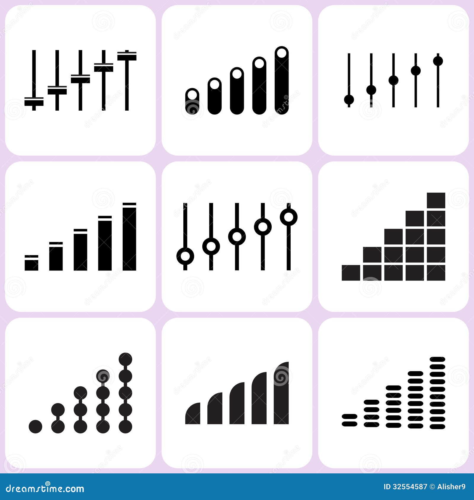 Level and Volume Icons stock vector. Illustration of level - 32554587