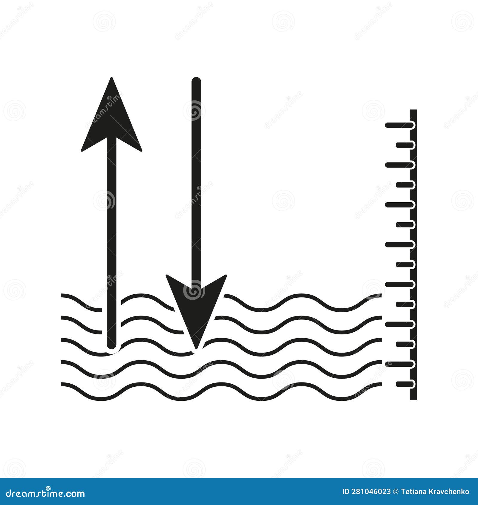 Level Water or Liquid Icon, Measurement Volume. Vector Illustration ...