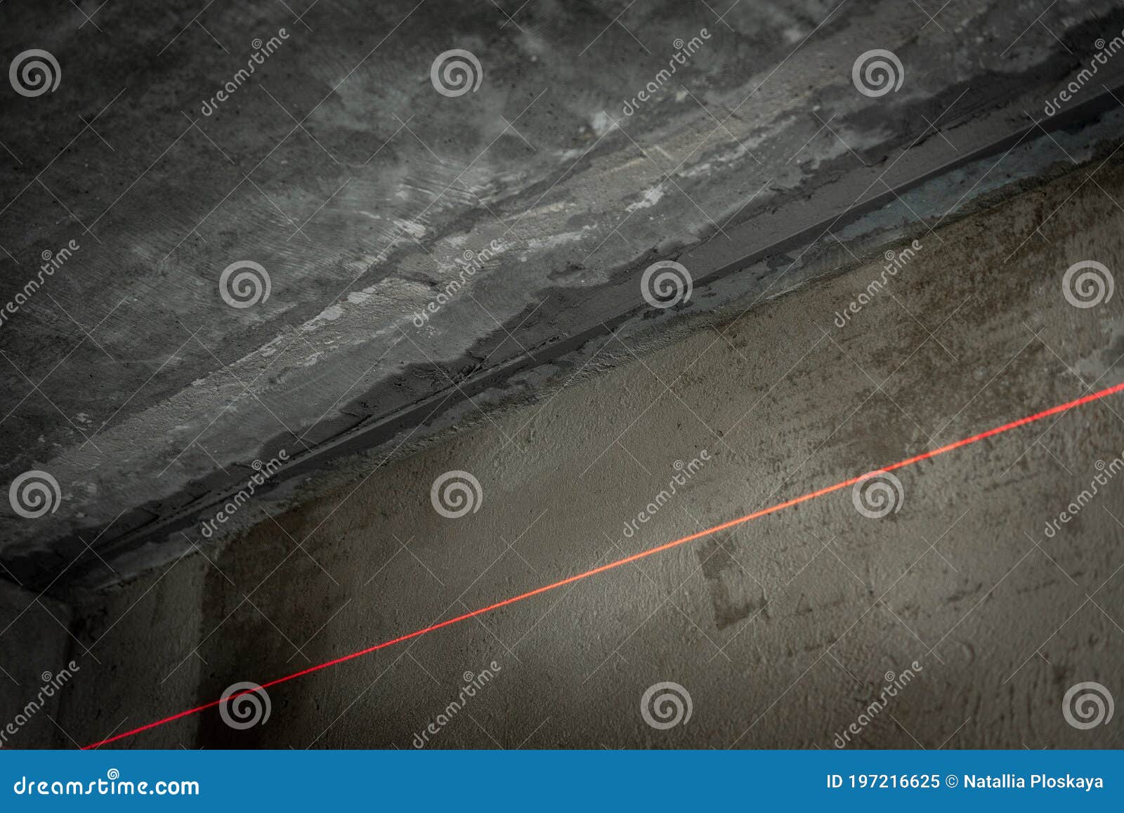 Leveling of the Ceiling with Plaster Using Beacons Stock Image - Image ...
