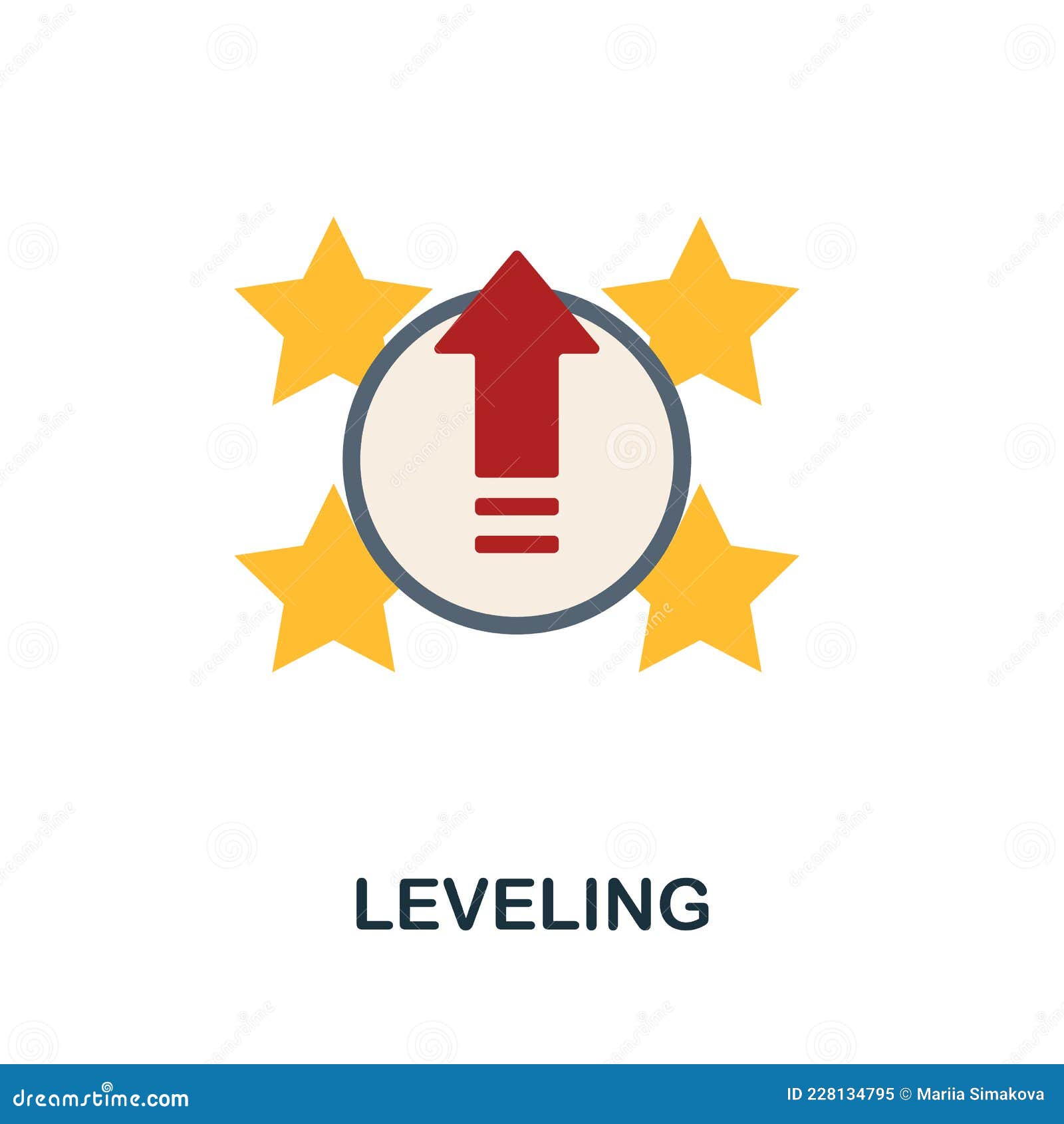 Leveling Flat Icon. Simple Sign from Gamification Collection. Creative ...