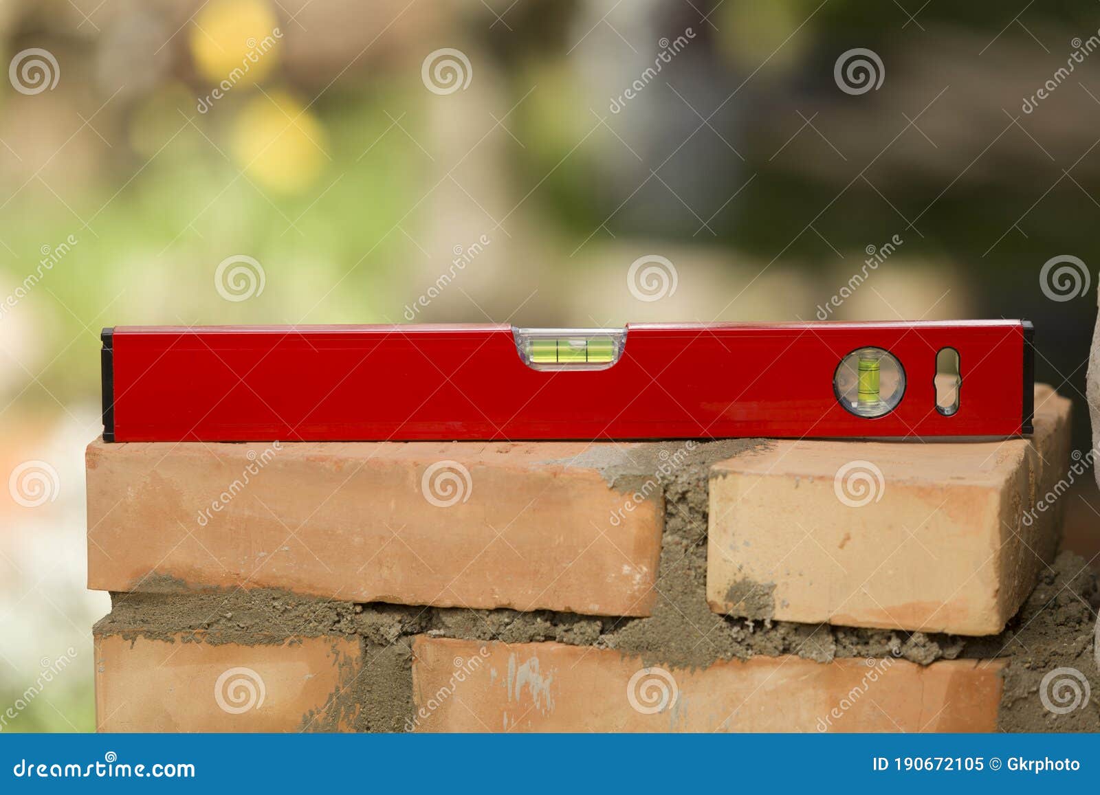 Leveling the Masonry Bricks Stock Image - Image of bricks, manual ...