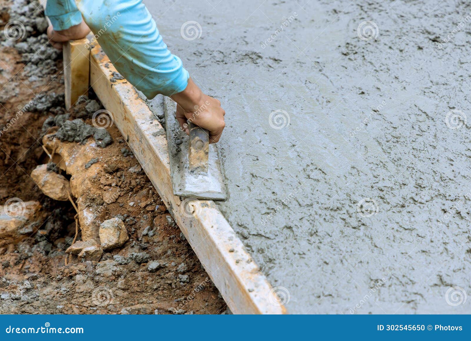 Leveling of New Concrete Pavement Using a Special Working Tool by Mason ...