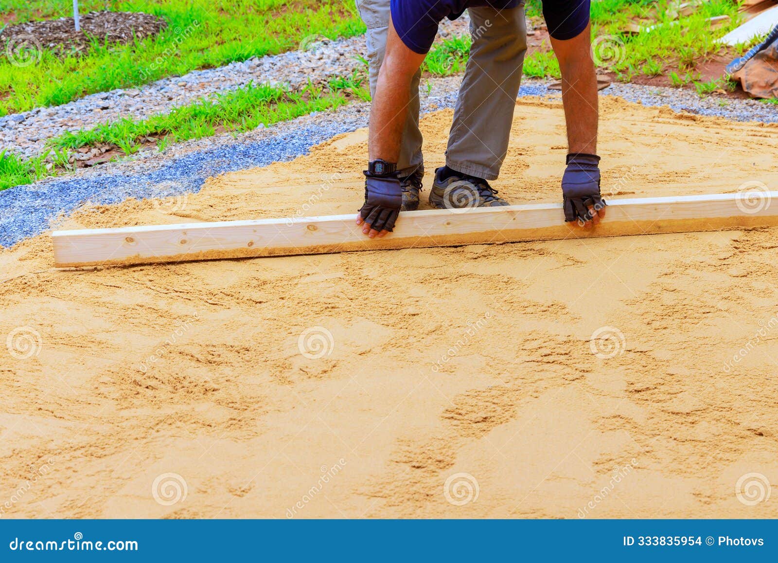 Leveling of Sand when Preparing Platform in Preparation for ...