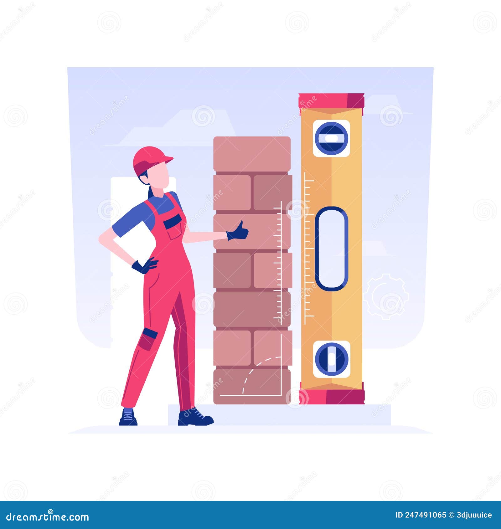 Levelling Bricks Isolated Concept Vector Illustration. Stock Vector ...