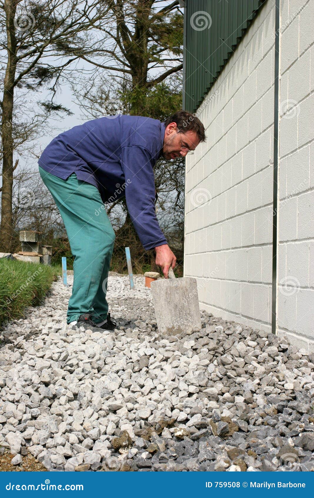 Drainage Of The Path By Means Of A Gutter Under Which Water Flows. The ...