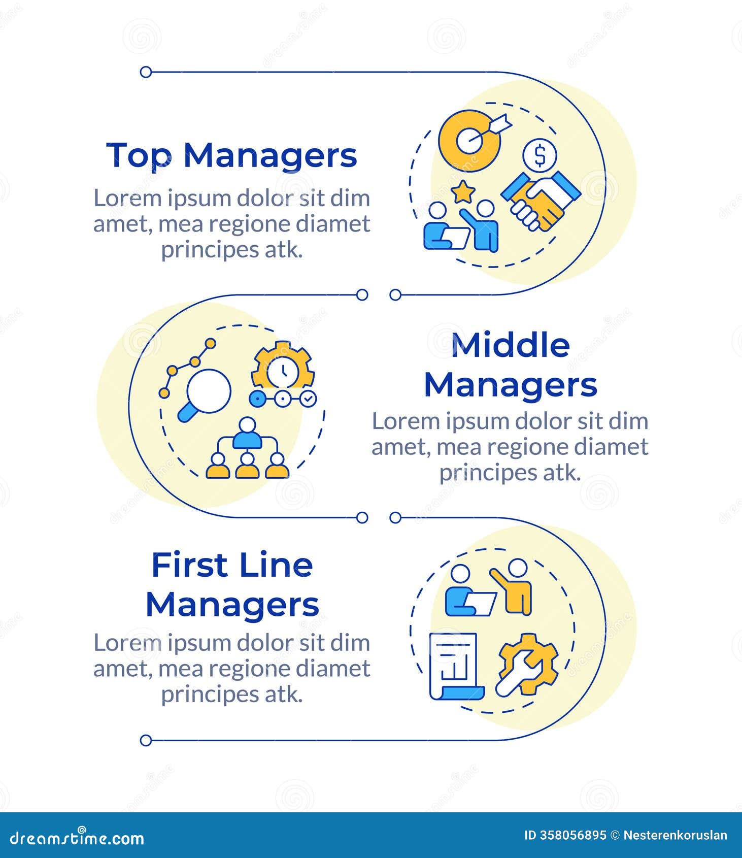 Levels of Management Infographic Vertical Sequence Stock Vector ...