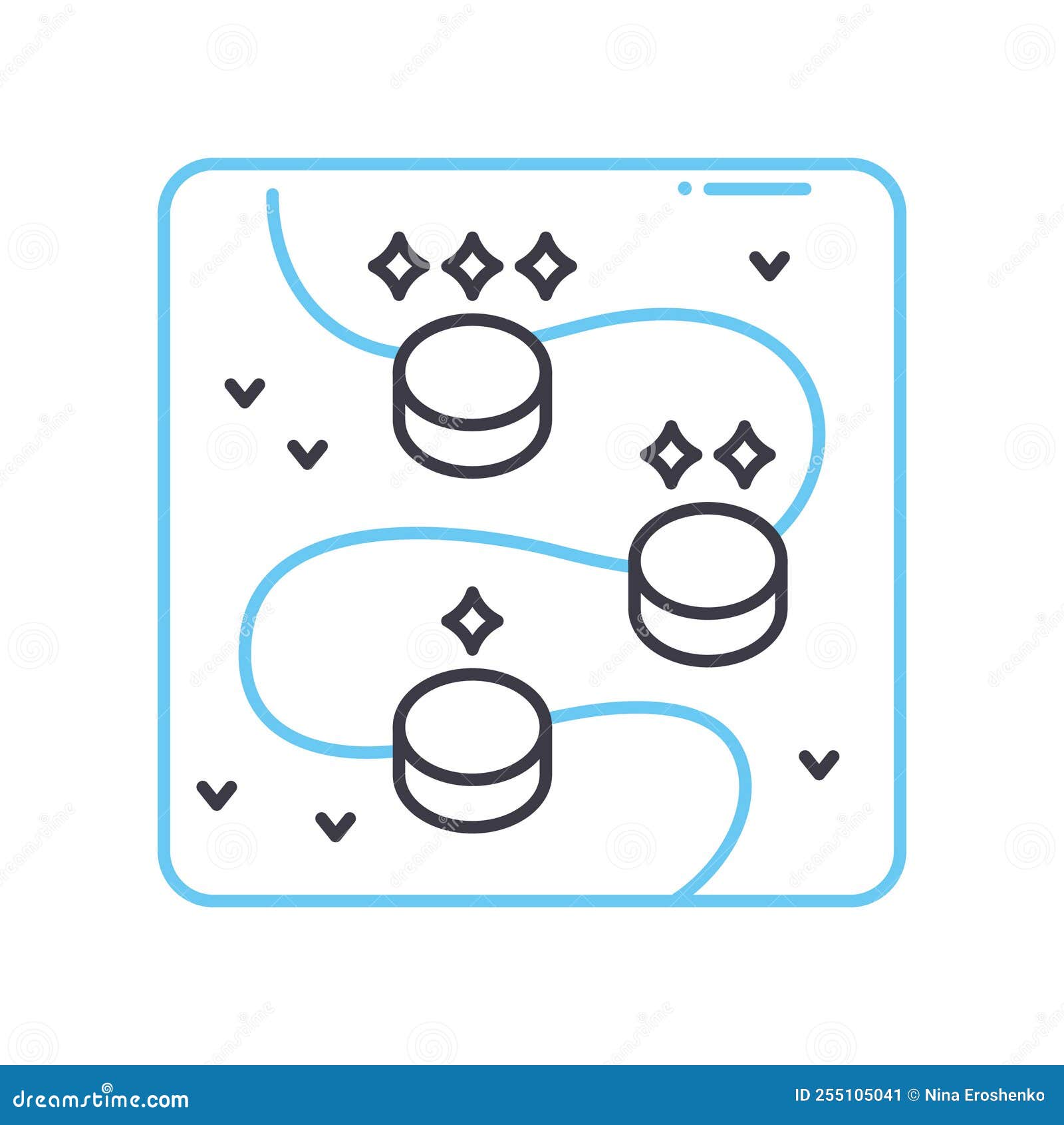 Levels Map Line Icon, Outline Symbol, Vector Illustration, Concept Sign ...
