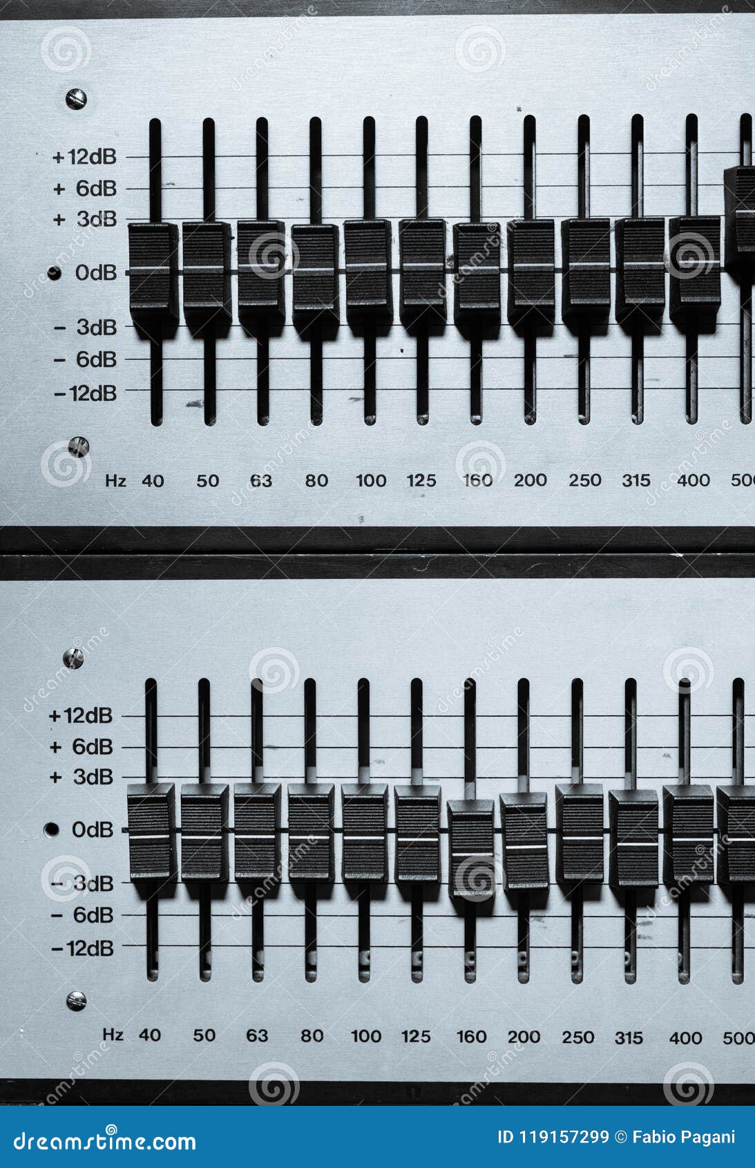 Levels on Professional Electronic Equalizer Audio Equipment Stock Image ...
