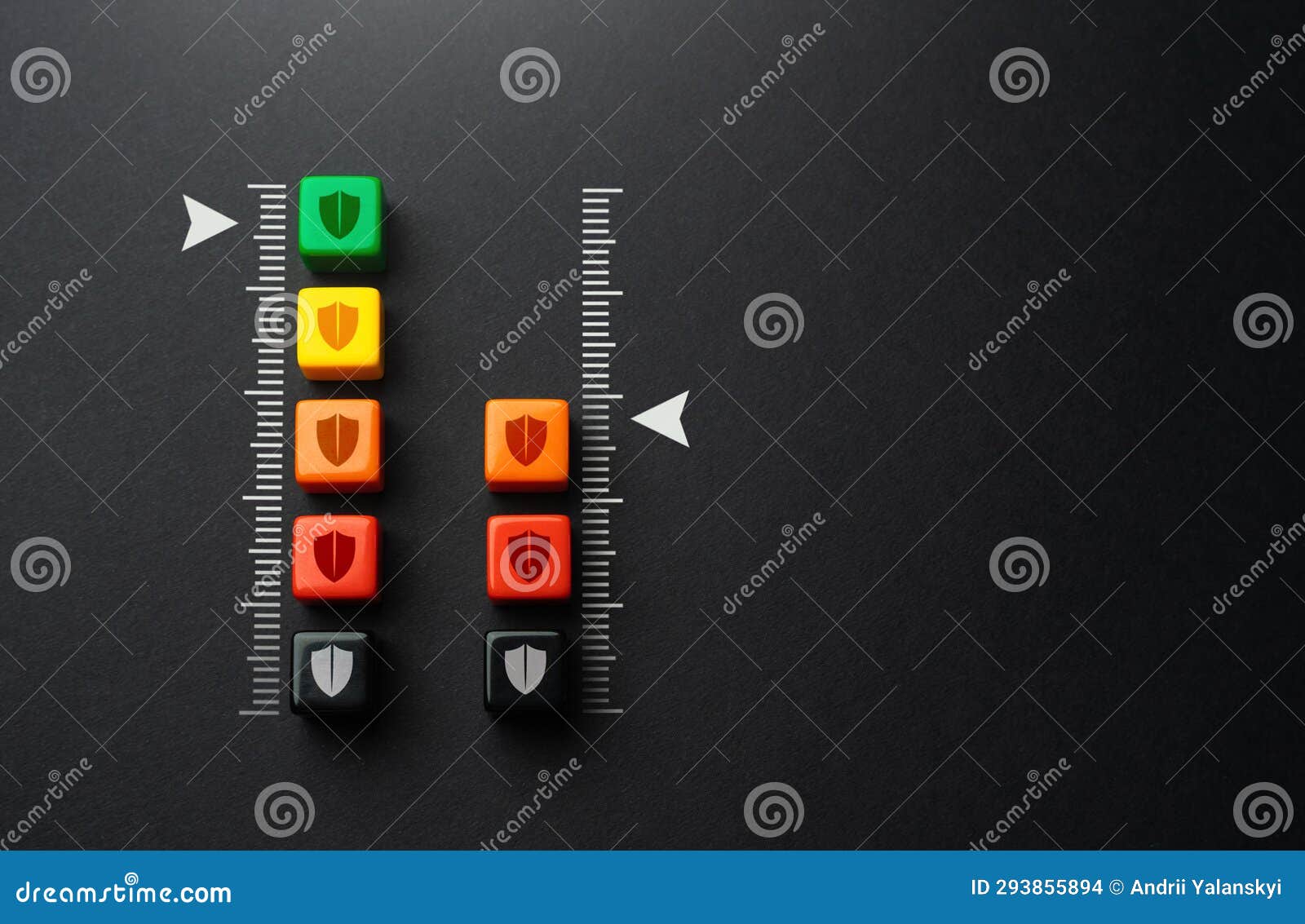 Levels of Protection. Comparison of Two Protection Systems Stock Photo ...