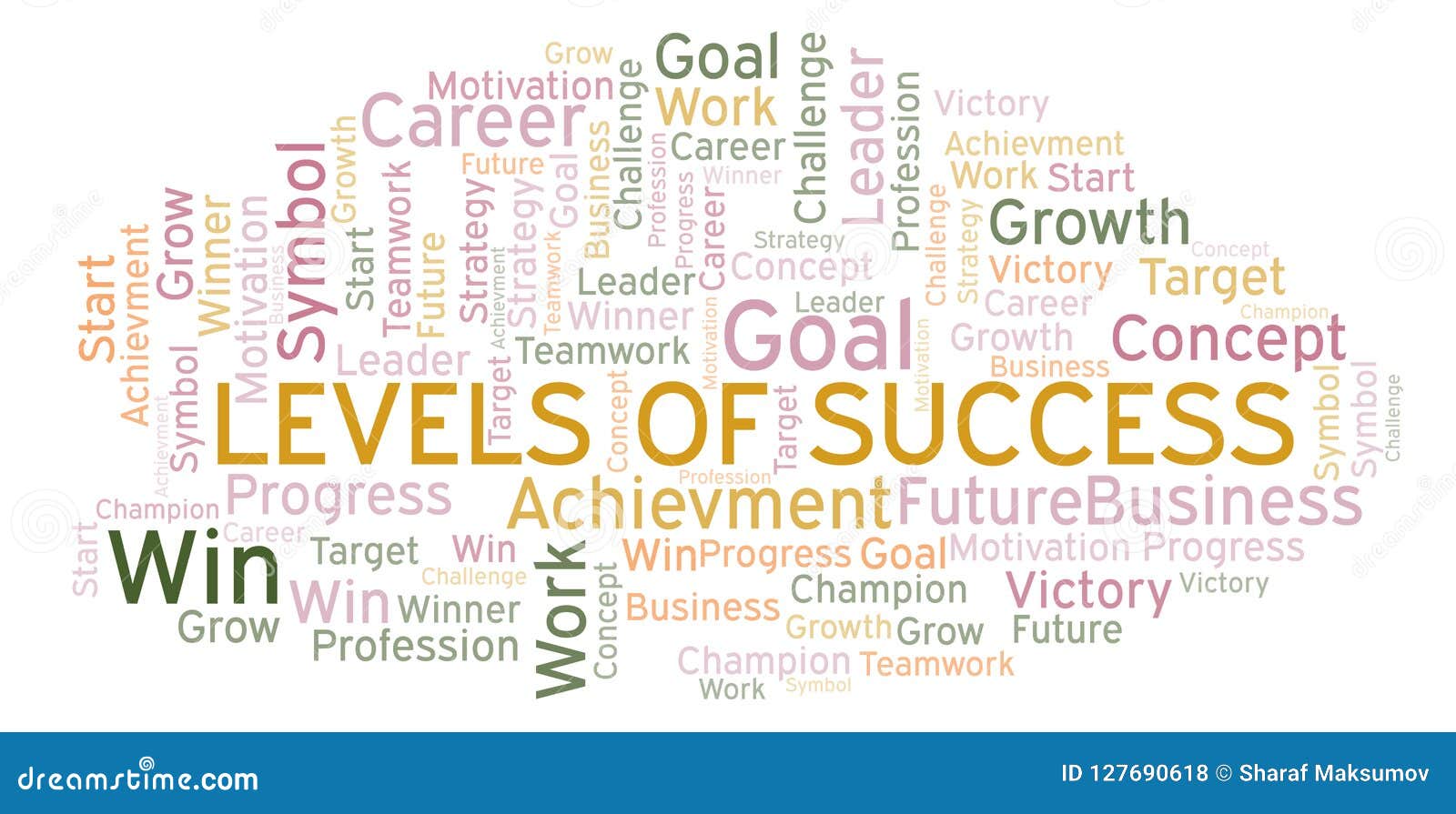 Levels of Success Word Cloud. Stock Illustration - Illustration of ...