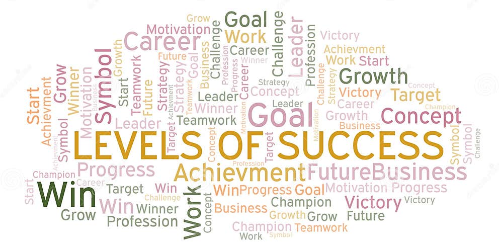 Levels of Success Word Cloud. Stock Illustration - Illustration of ...