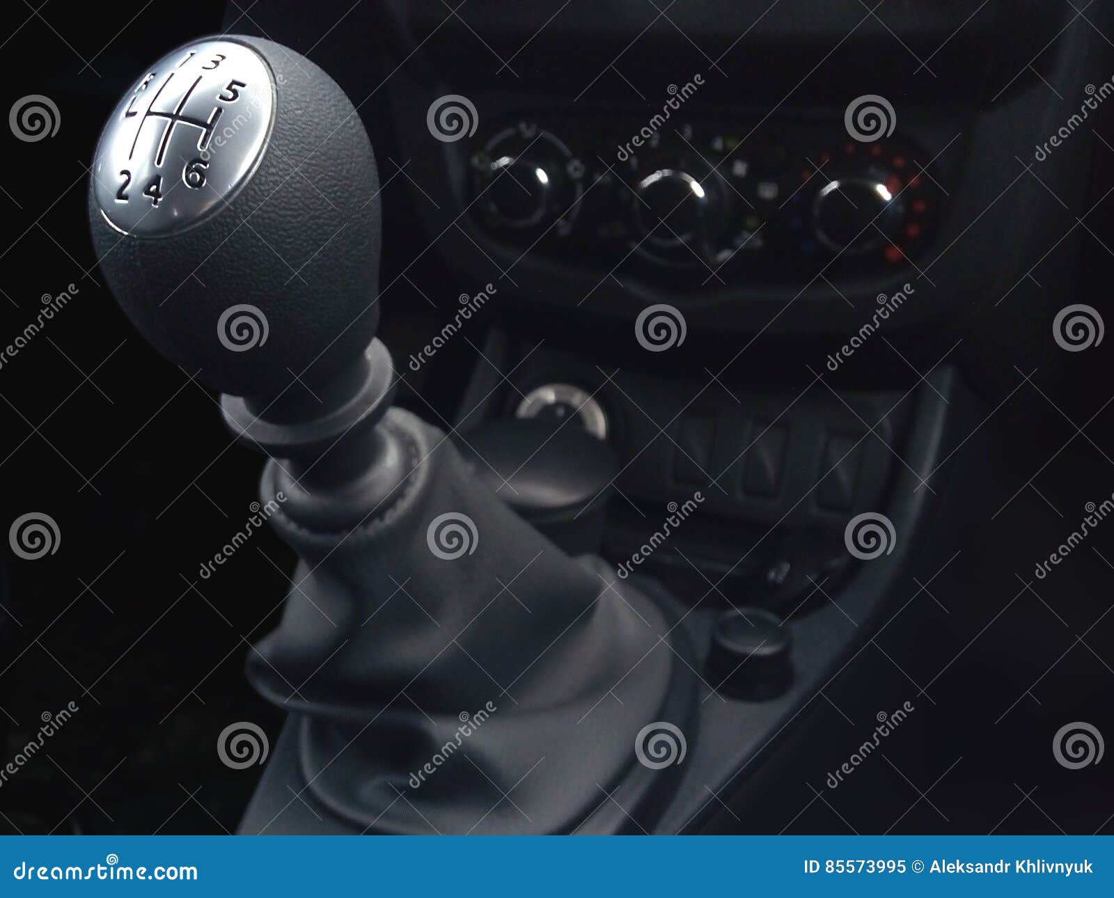 Lever Manual Six-speed Gearbox Stock Image - Image of interior, concept ...