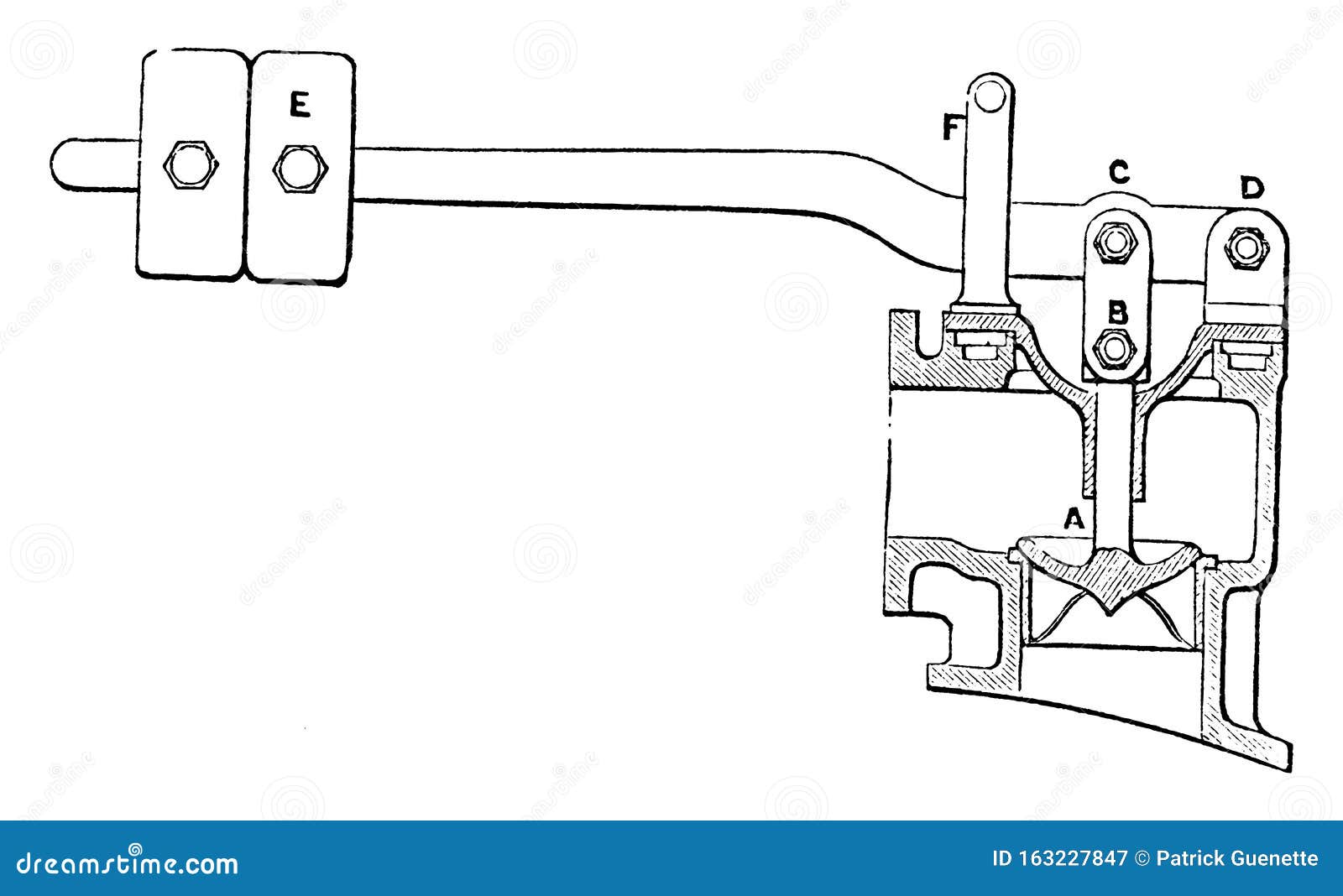 Lever Safety Valve, Vintage Illustration Stock Vector - Illustration of ...