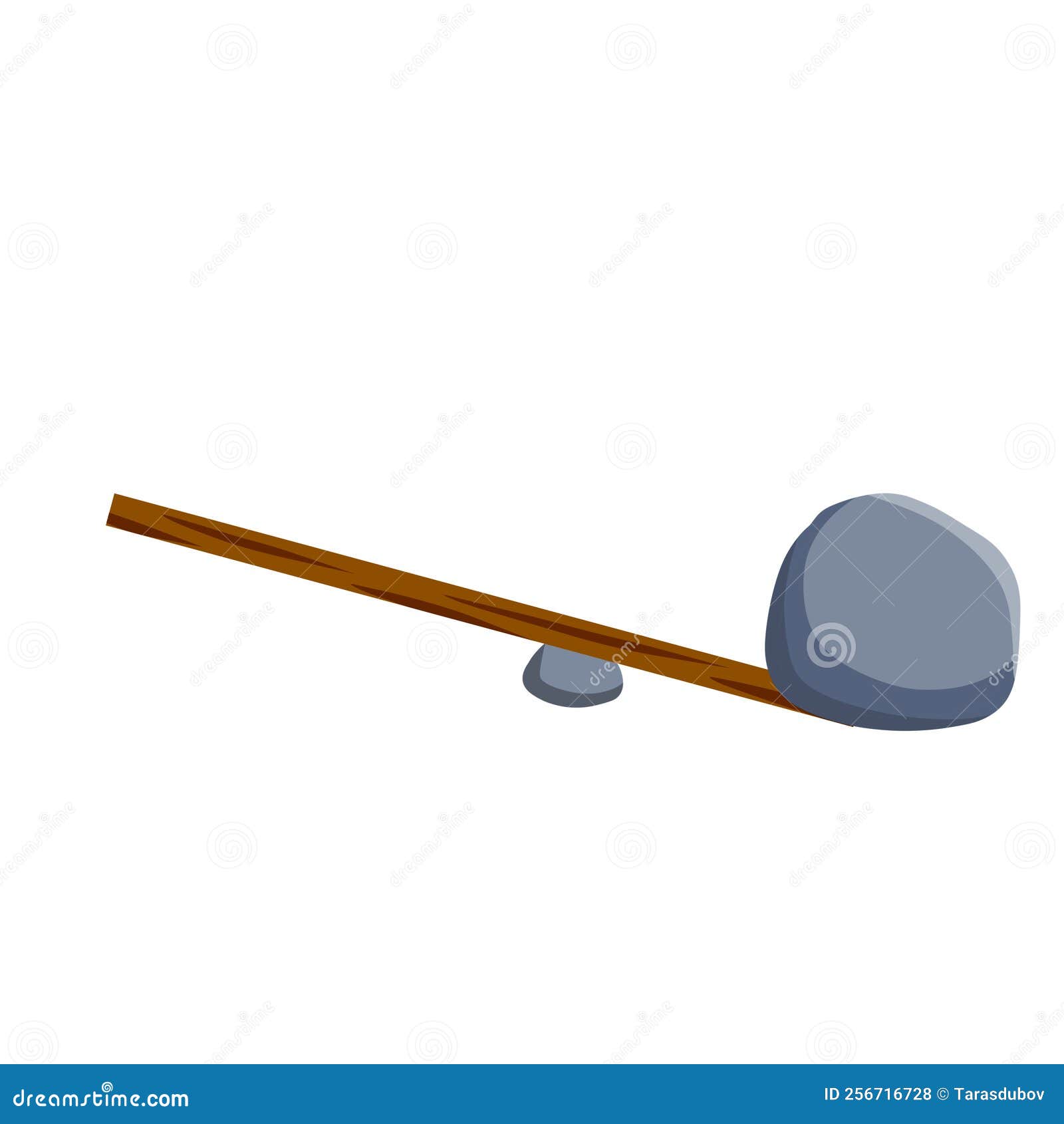 Lever of stick with stone stock vector. Illustration of stone - 256716728