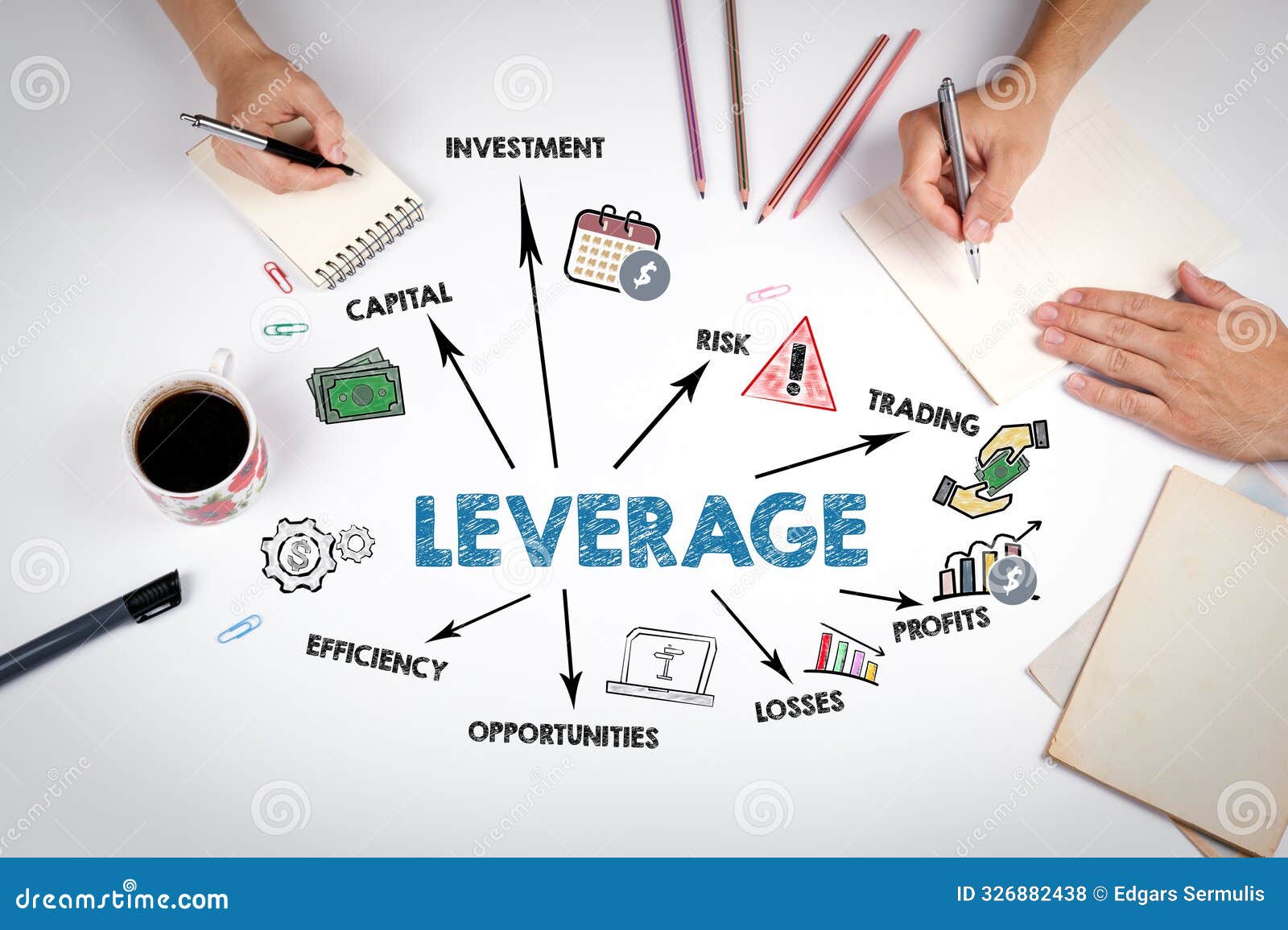 LEVERAGE Concept. the Meeting at the White Office Table Stock Photo ...