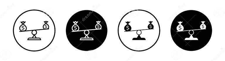 Leverage Flat Line Icon Set. Leverage Thin Line Illustration Vector ...