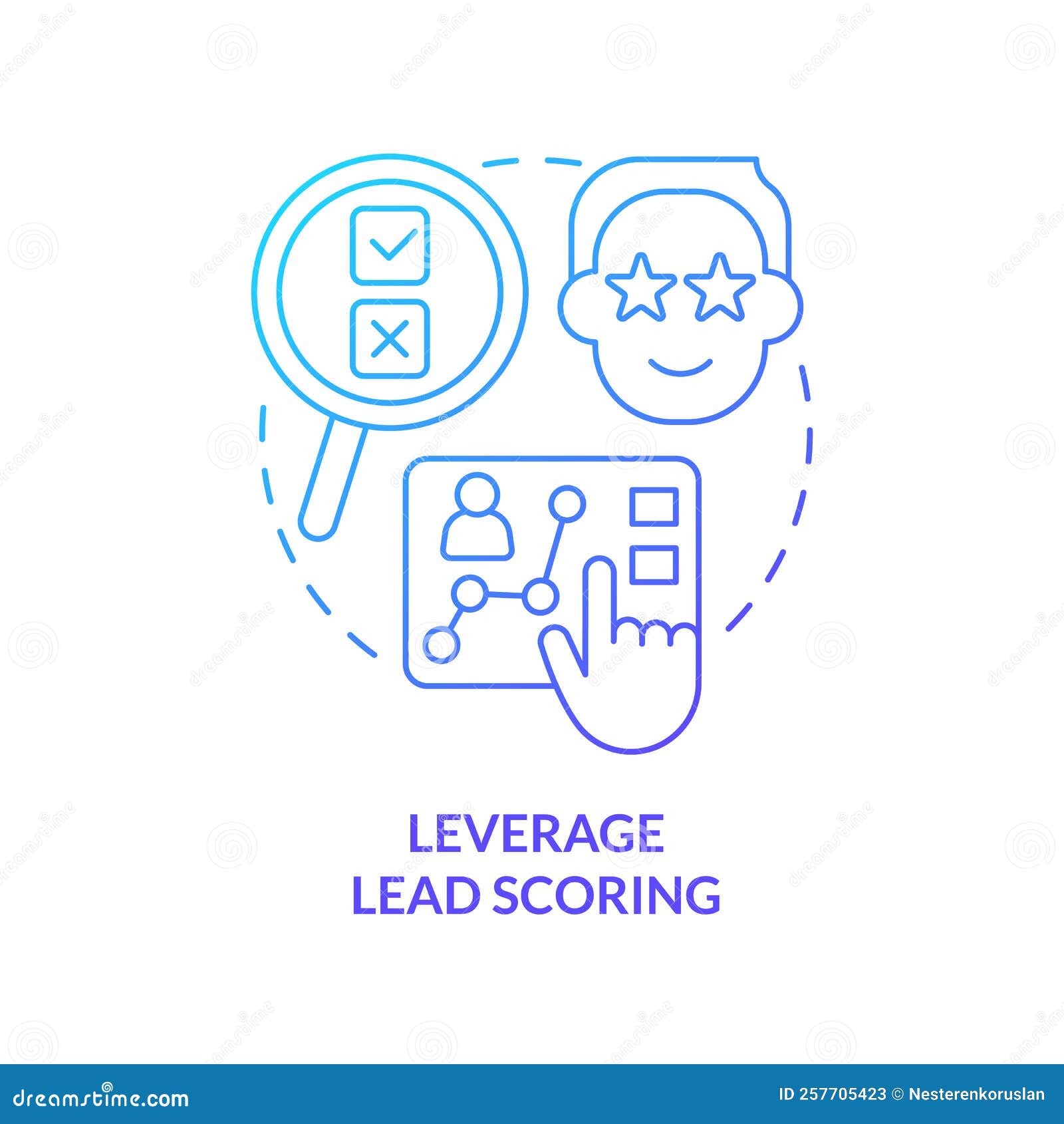 Leverage Lead Scoring Blue Gradient Concept Icon Stock Illustration ...