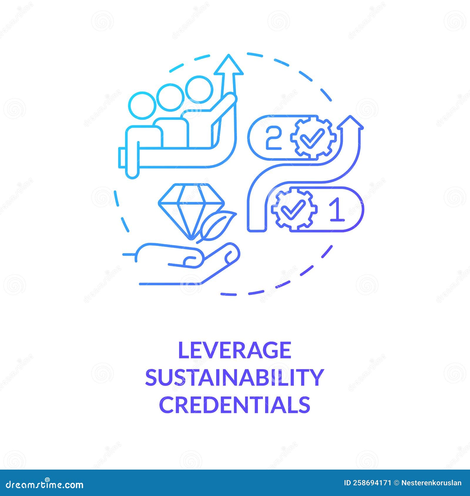 Leverage Sustainability Credentials Blue Gradient Concept Icon Stock ... Leverage Sustainability Credentials Blue Gradient Concept Icon Stock ...