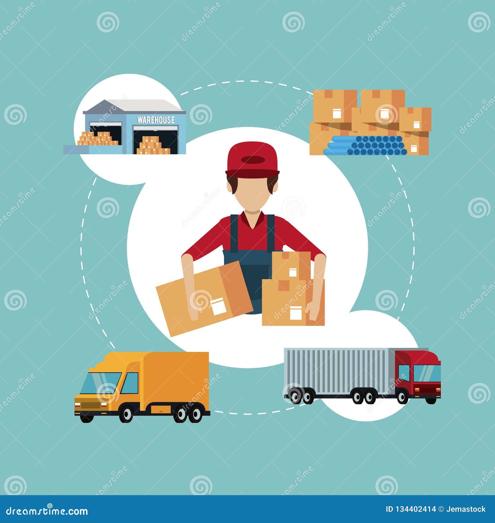 Leverans och logistik vektor illustrationer. Illustration av fabrik ...