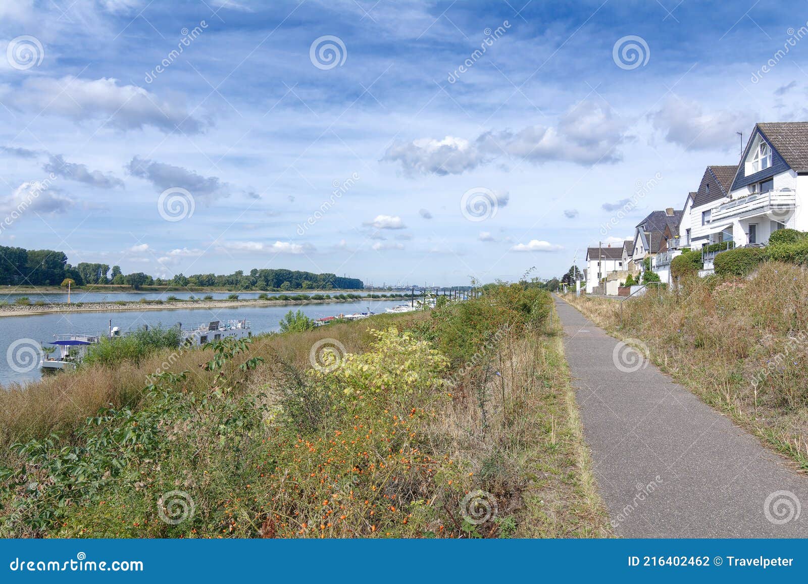 Leverkusen-Hitdorf at Rhine River,Germany Stock Photo - Image of north ...