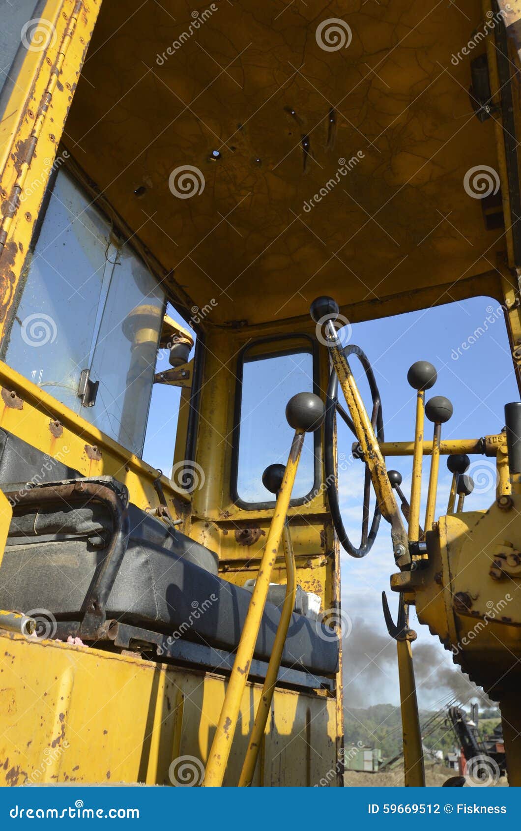 Levers of a road grader stock photo. Image of machine - 59669512