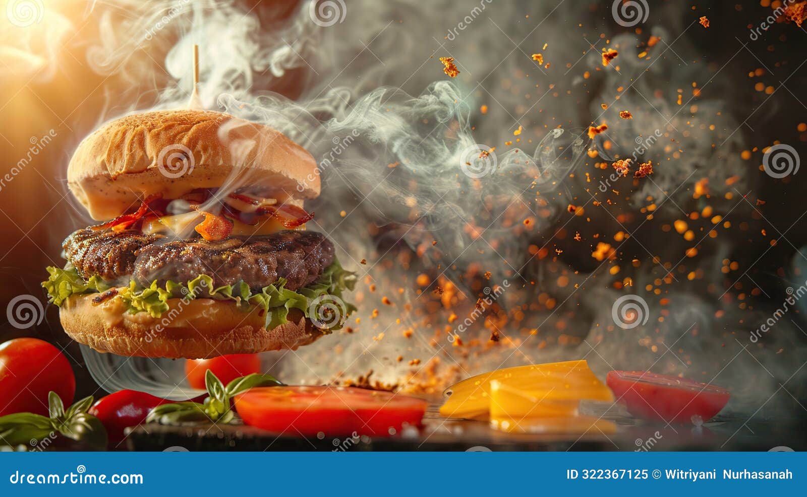 Levitate Exploded Complete Grilled Beef Burger, Chesse, Bake,vegtable ...
