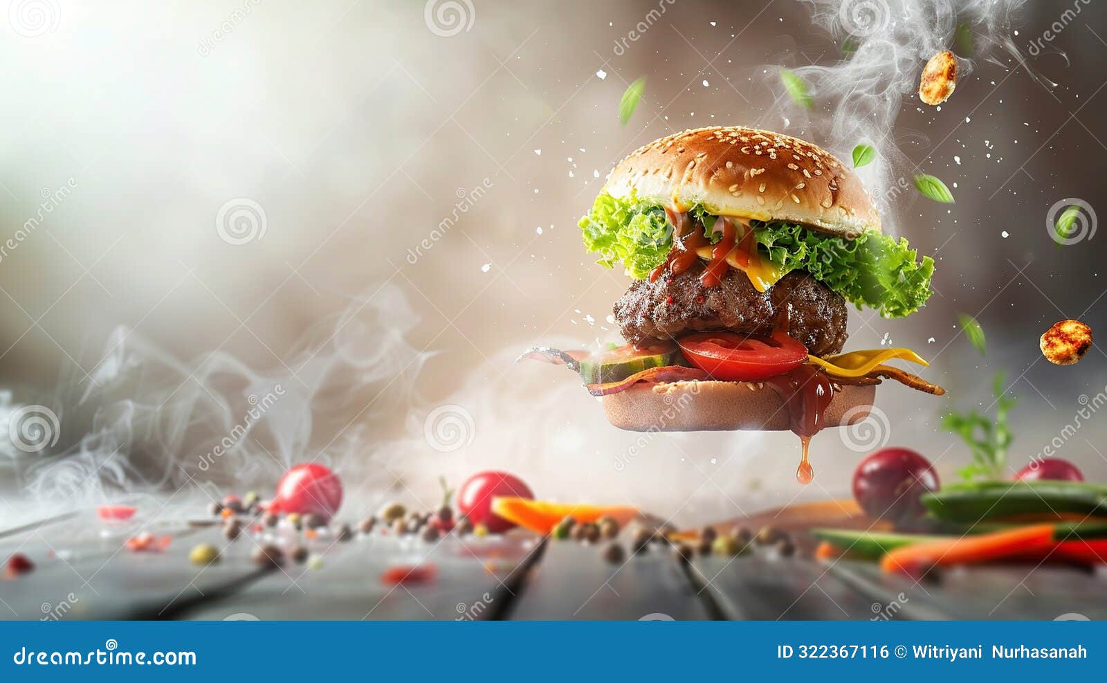 Levitate Exploded Complete Grilled Beef Burger, Chesse, Bake,vegtable ...